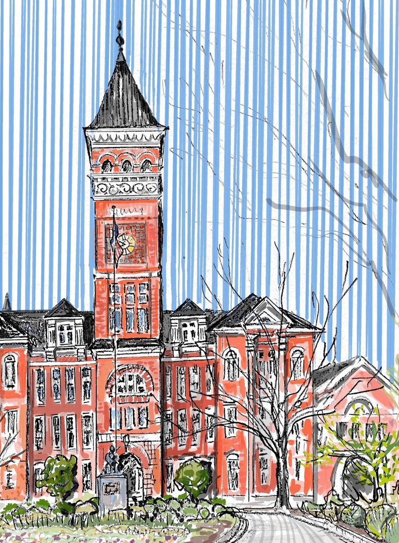 Clemson University Tillman Hall Print - Etsy