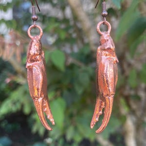 Medium Crab Claw Earrings | Handmade Copper Coated Jewelry | Summer ...