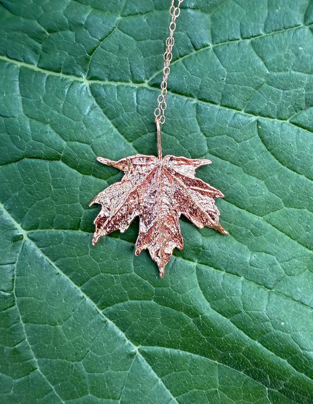 Copper Maple Leaf Necklace | Handmade From a Real Leaf | Electroformed ...