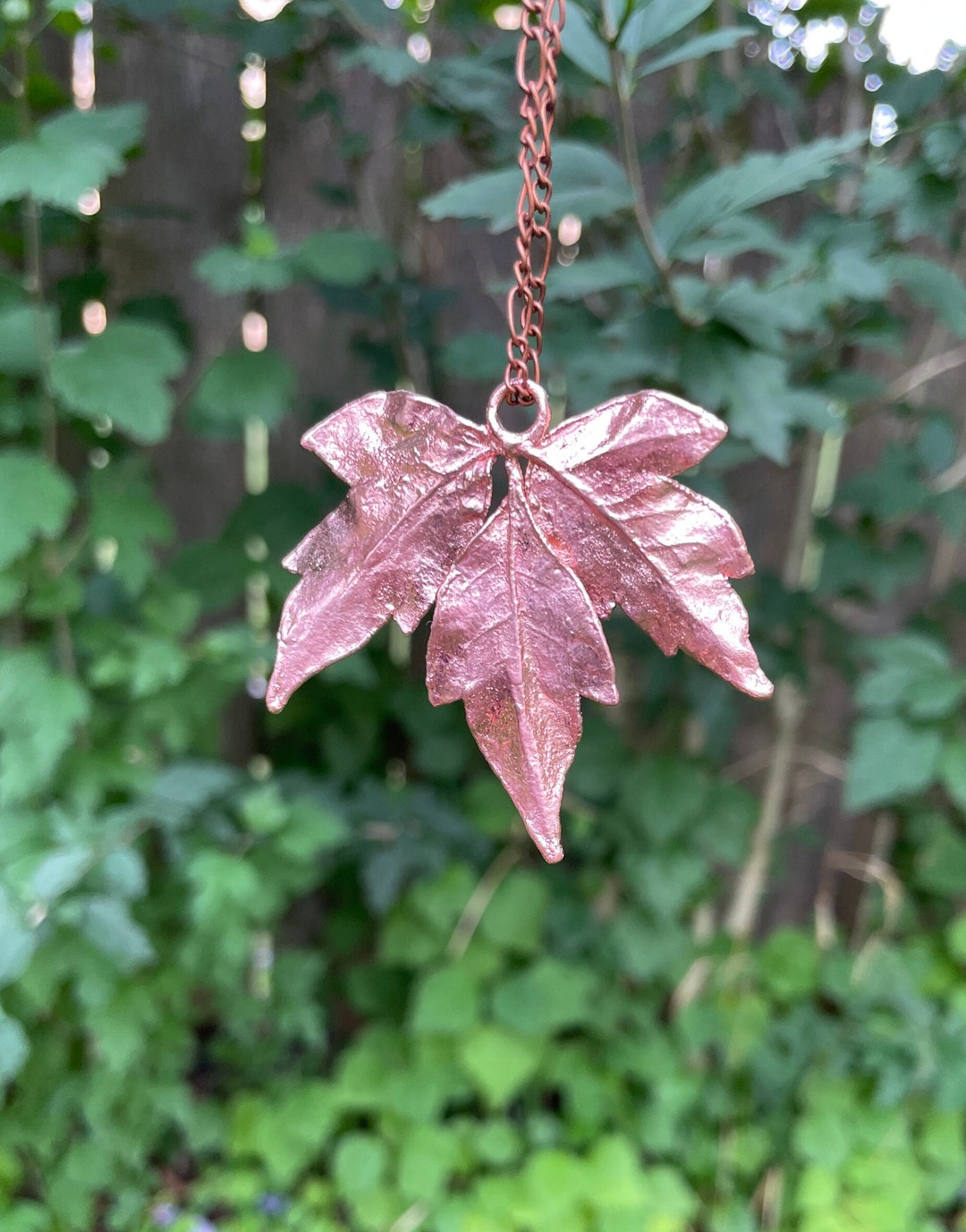 Large Poison Ivy Necklace Handmade From a Real Leaf Copper Coated ...