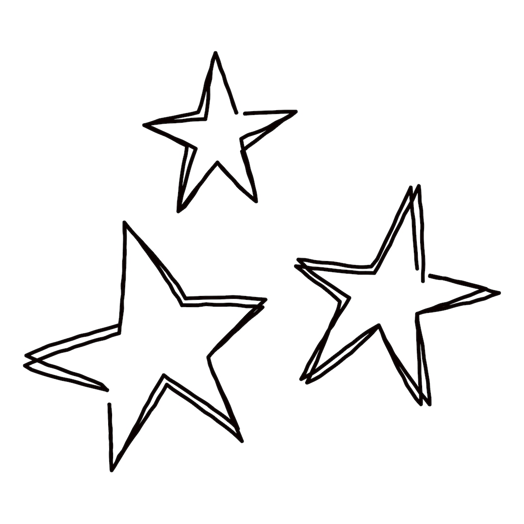 3 Stars Drawing, Instant Download in PNG & Jpg, Digital Download - Etsy