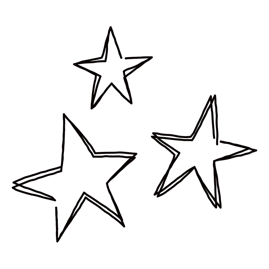3 Stars Drawing, Instant Download in PNG & Jpg, Digital Download - Etsy