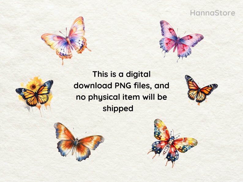 Monarch Butterfly Clipart Watercolor Butterfly PNG Floral Clipart ...
