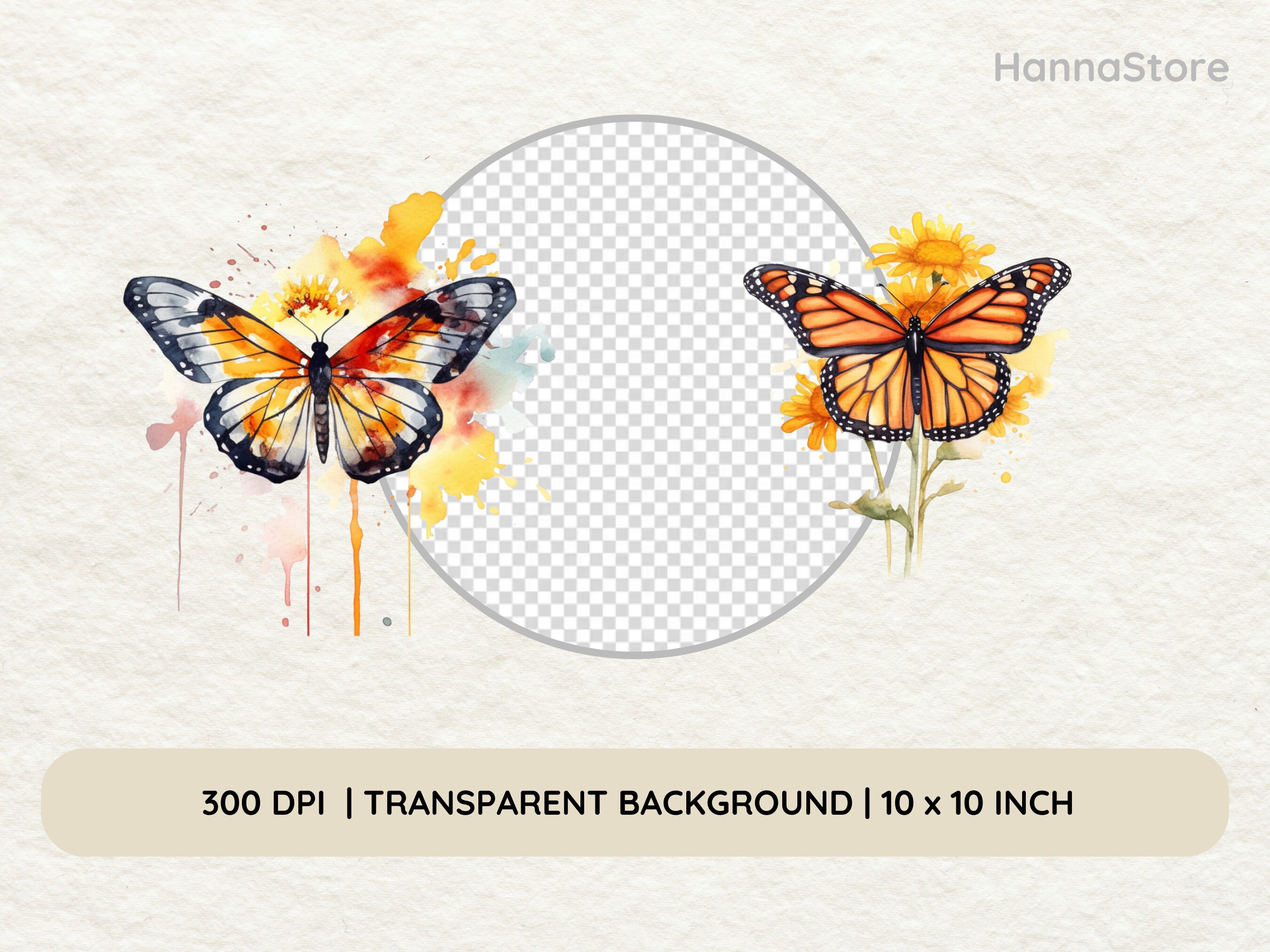 Monarch Butterfly Clipart Watercolor Butterfly PNG Floral Clipart ...