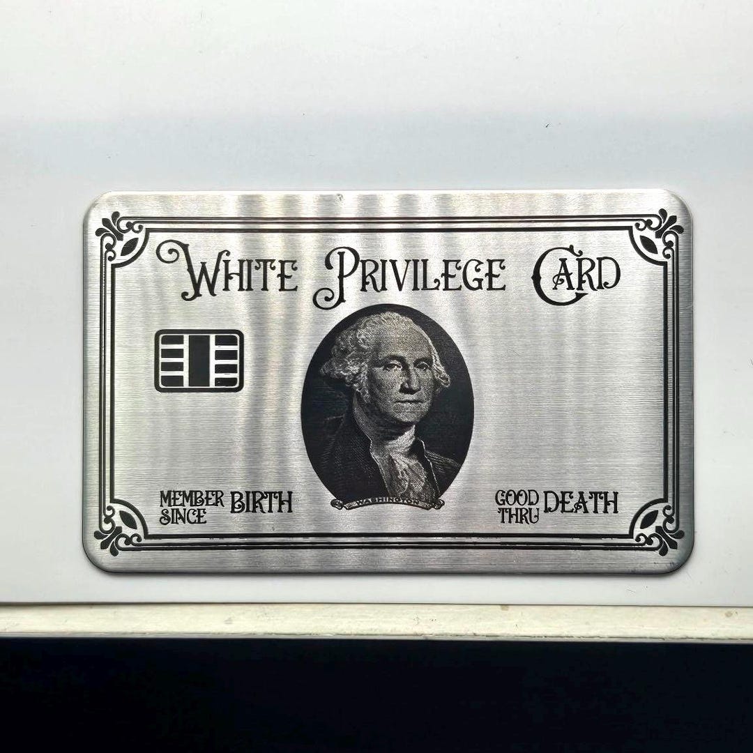 White Privilege Card. Durable Stainless Steel Business Card . Novelty ...