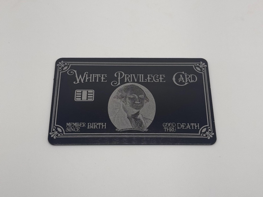 White Privilege Card. Durable Metal Business Card . Novelty. Gag Gifts ...