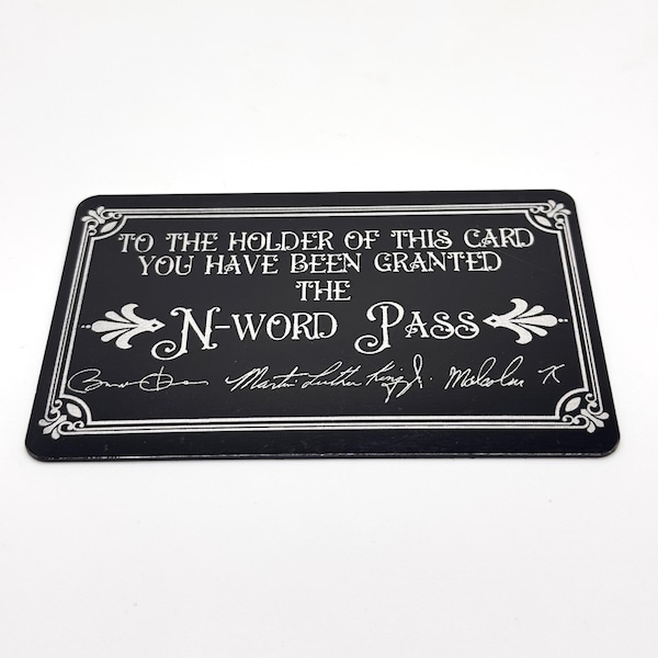 N Word Pass Card - Etsy