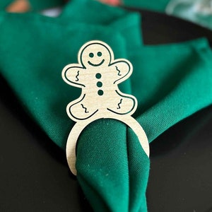 Gingerbread Napkin Ring, Gingerbread Man Kitchen Decor, Christmas Table ...