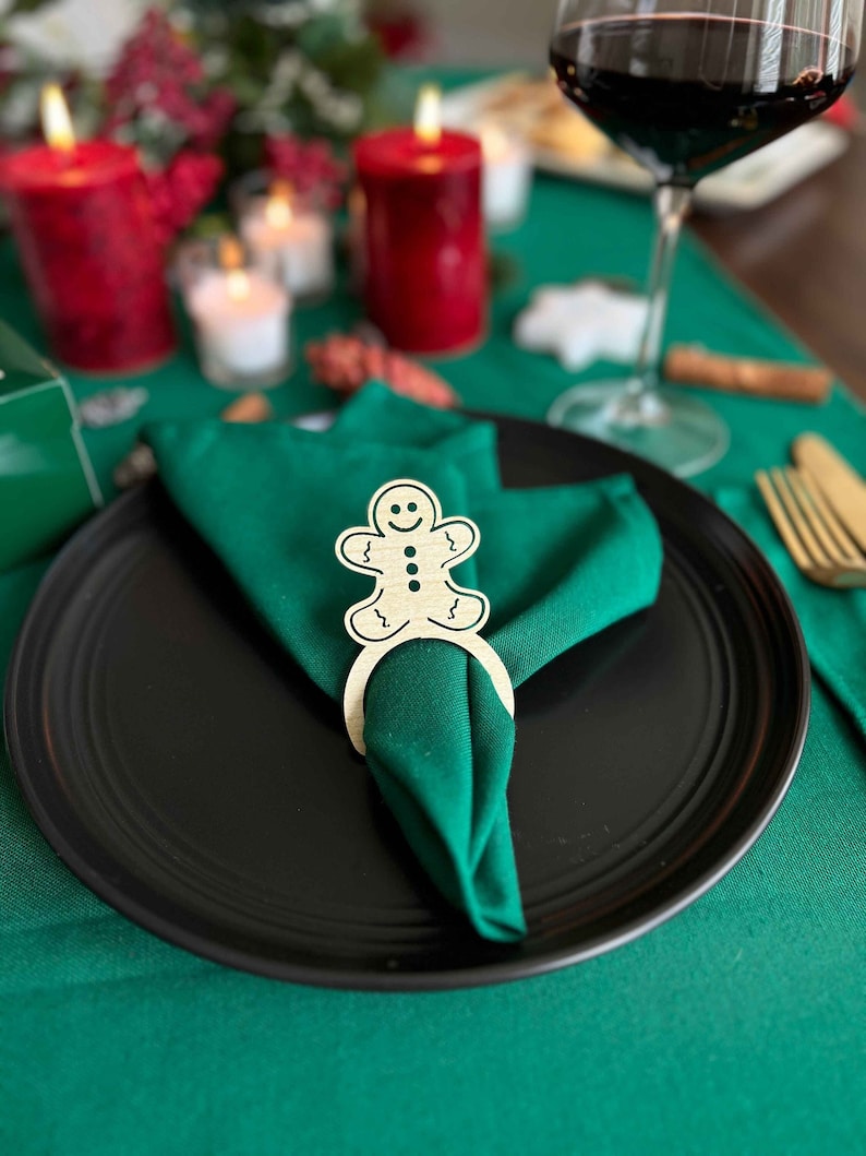 Gingerbread Napkin Ring, Gingerbread Man Kitchen Decor, Christmas Table ...