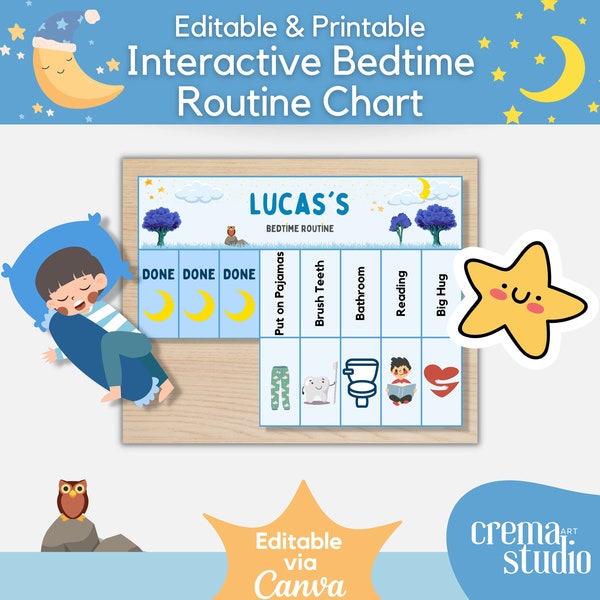 Customizable Bedtime Chart Checklist - Etsy
