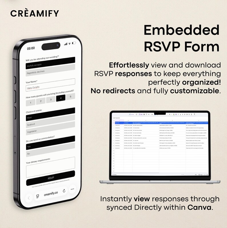 Digital Wedding Invitation With RSVP & Music | Mobile Wedding Website ...