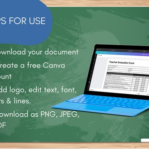 Teacher Evaluation Form • Performance Review • Printable PDF ...