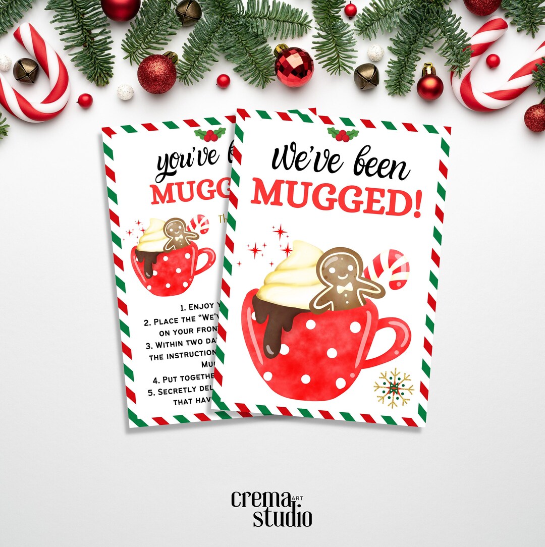 You've Been Mugged Christmas Sign: Neighbor Gift (digital Download) - Etsy