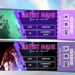 Editable Concert Ticket • Customizable Event Ticket Template ...