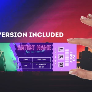 Editable Concert Ticket • Customizable Event Ticket Template ...