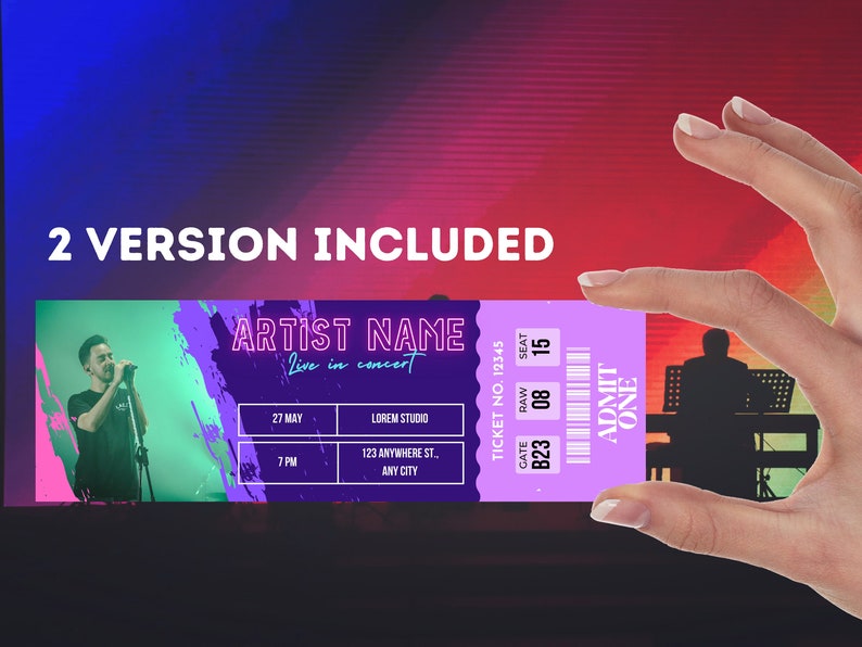 Editable Concert Ticket • Customizable Event Ticket Template ...