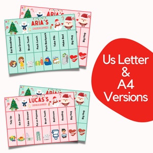 Christmas Routine Chart Bundle: Editable Morning & Bedtime Checklist ...