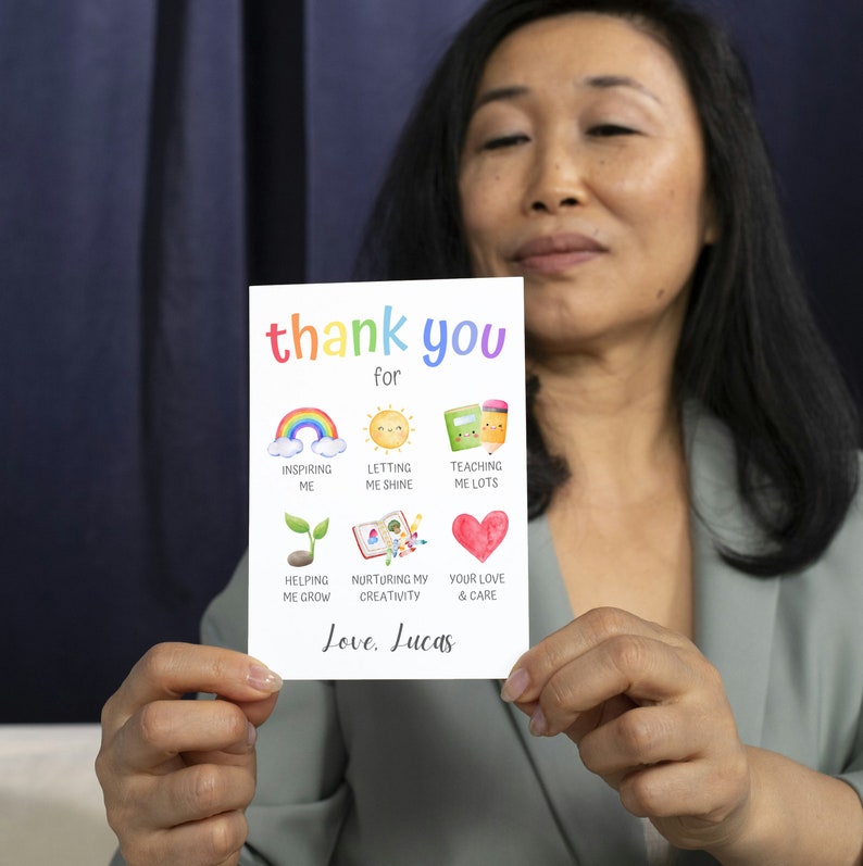 Editable Teacher Thank You Card: Rainbow Design (digital Download) - Etsy