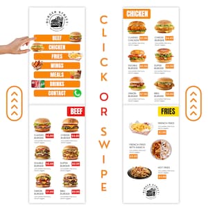 Restaurant QR Code Menu Website Template: Mobile-friendly Canva Design ...