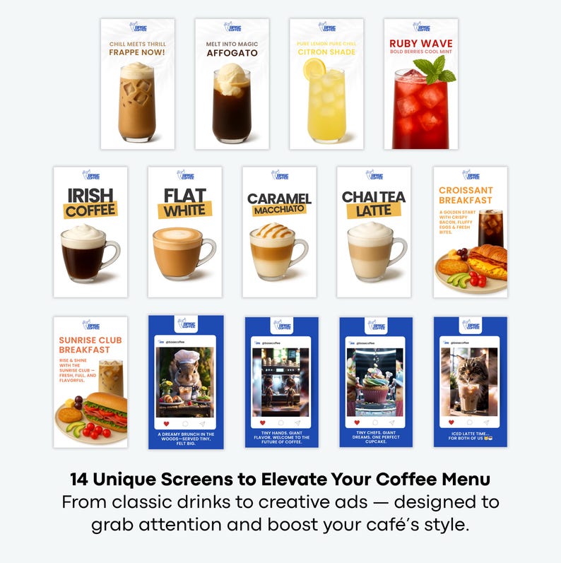 Coffee Shop TV Menu Template: Animated Cafe Digital Signage (canva ...