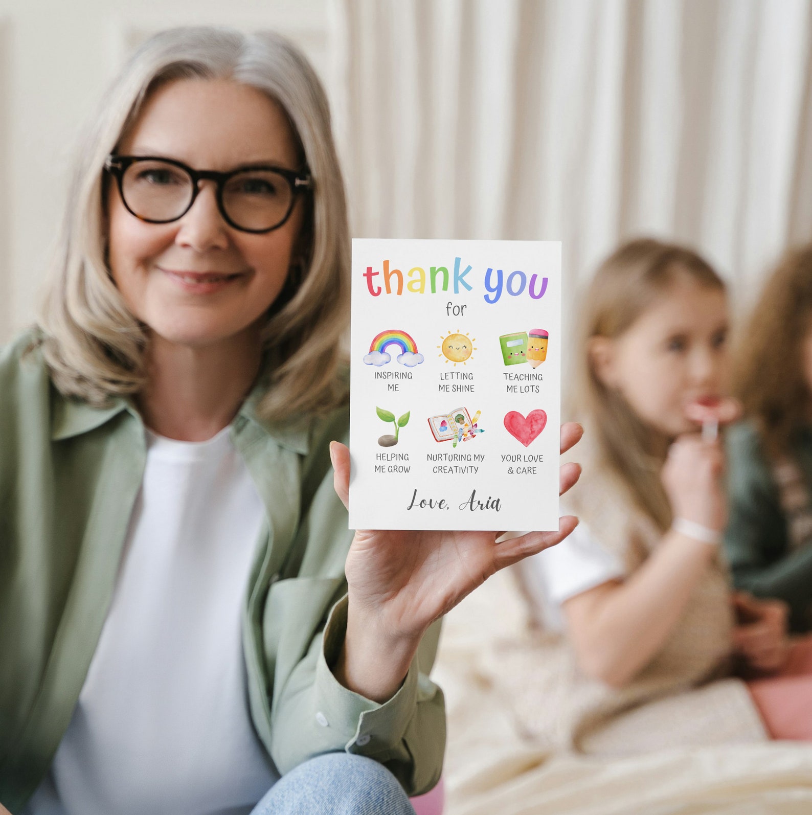 Editable Teacher Thank You Card: Rainbow Design (digital Download) - Etsy