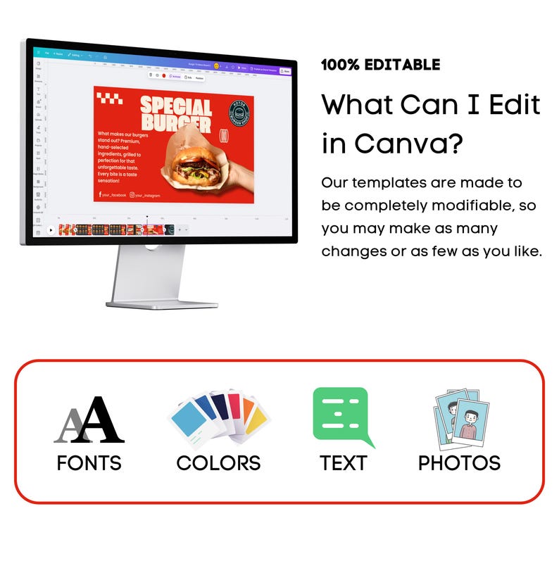 4K Burger TV Menu Board Template | Digital Fast Food Menu for ...