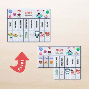 Kids Interactive Routine Chart Bundle • Printable Space Themed Flip ...