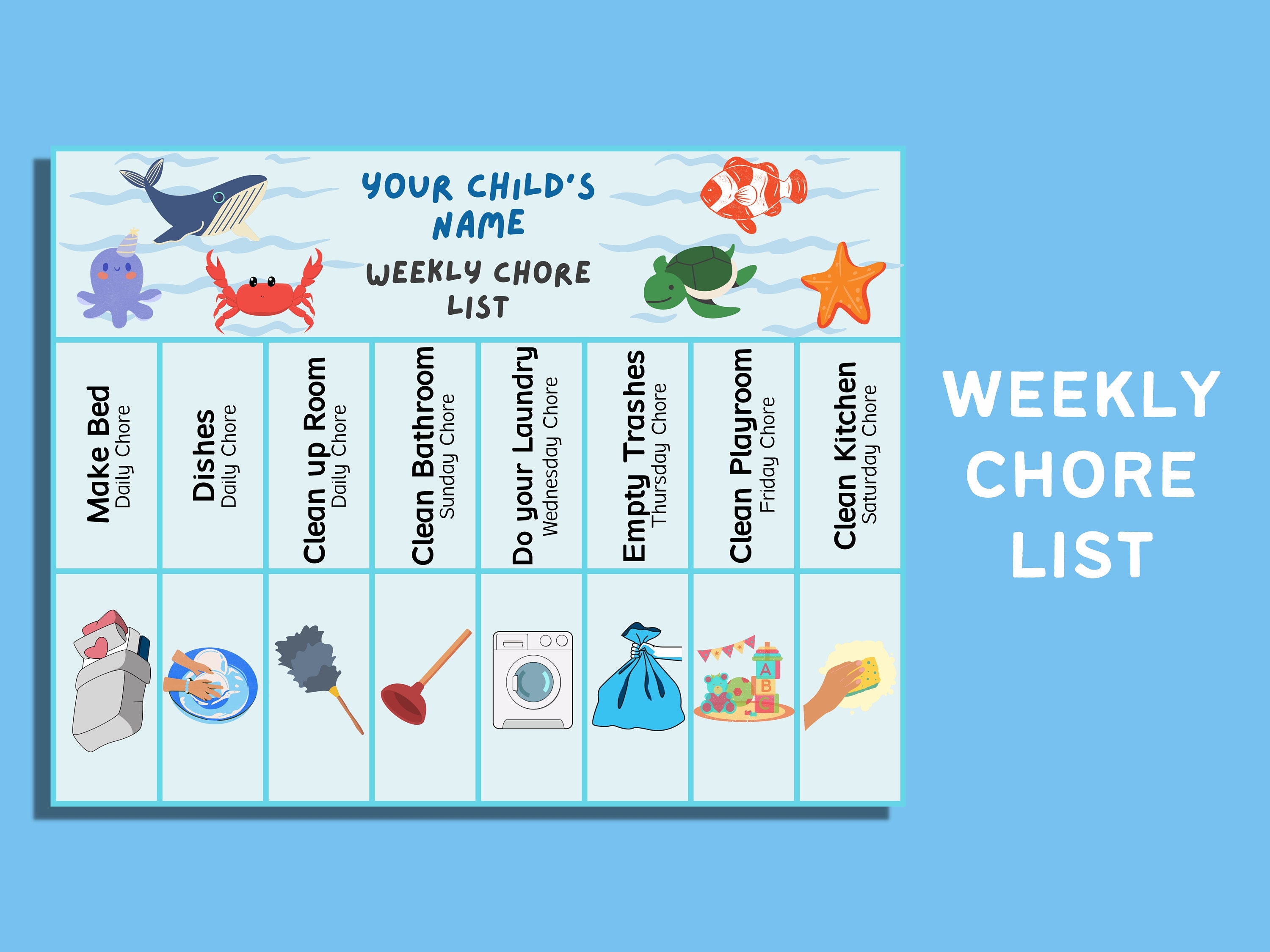 Personalized Interactive Routine Chart Customizable Kids - Etsy