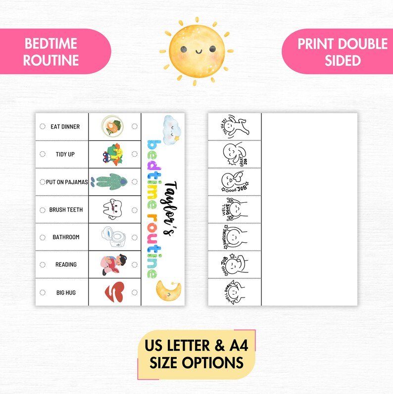 Editable Kids Routine Flip Chart: Morning & Bedtime Visuals (canva ...