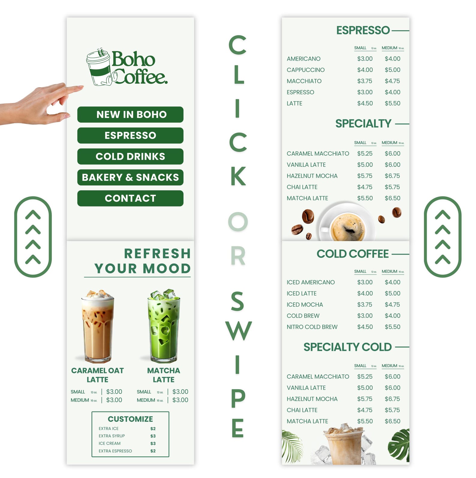 Customizable QR Code Coffee Shop Menu Website Template (canva) - Etsy