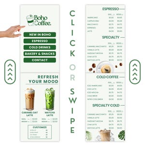 Customizable QR Code Coffee Shop Menu Website Template (canva) - Etsy