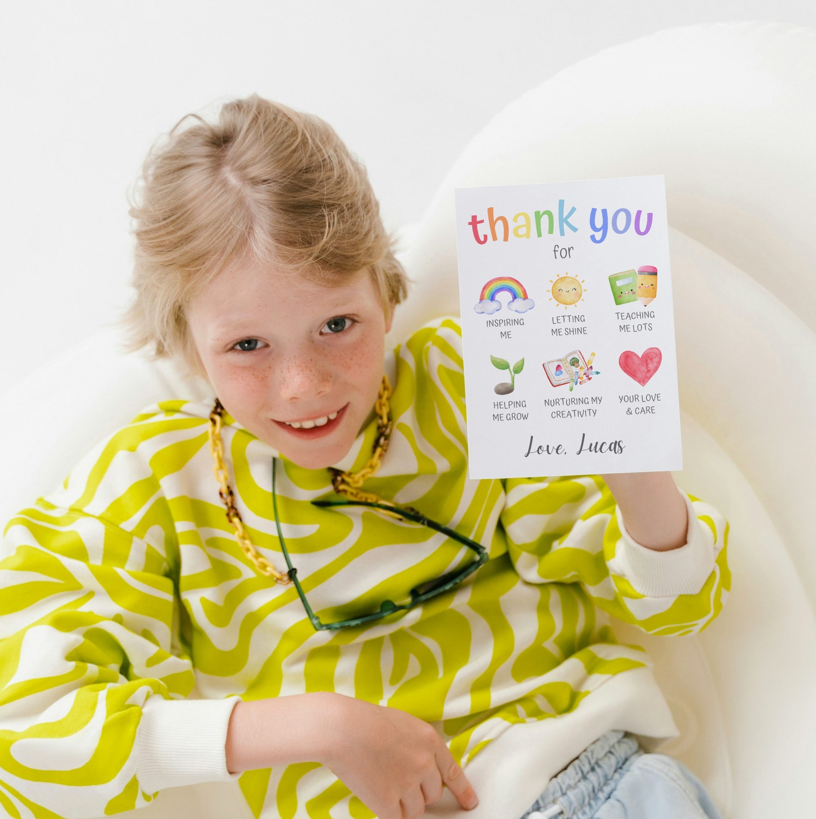 Editable Teacher Thank You Card: Rainbow Design (digital Download) - Etsy