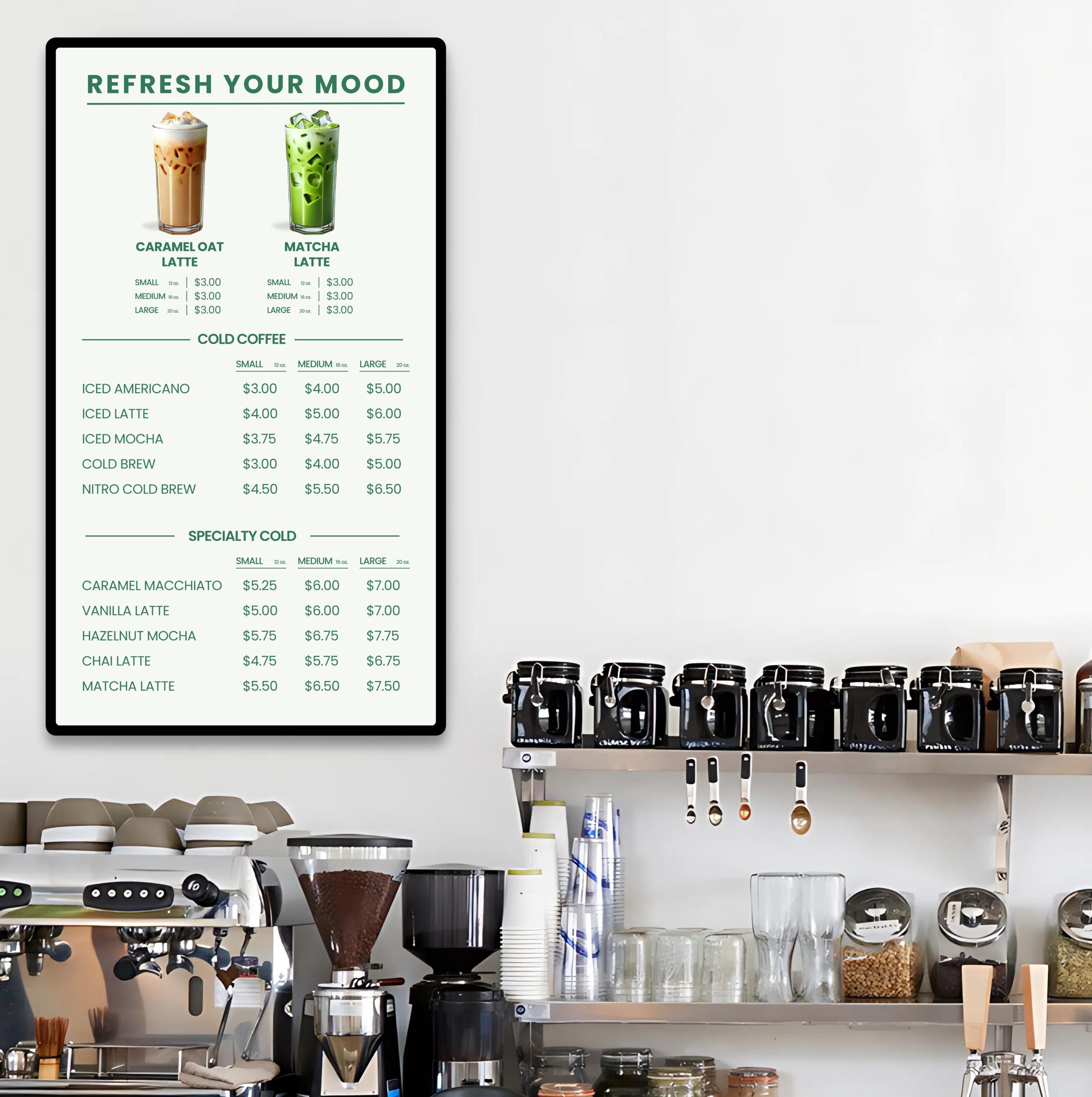 Custom Order 4K TV Menu Board for Restaurants, Cafes & Bars – Fully ...