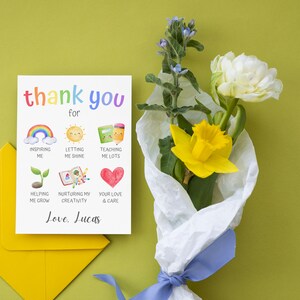 Editable Teacher Thank You Card: Rainbow Design (digital Download) - Etsy