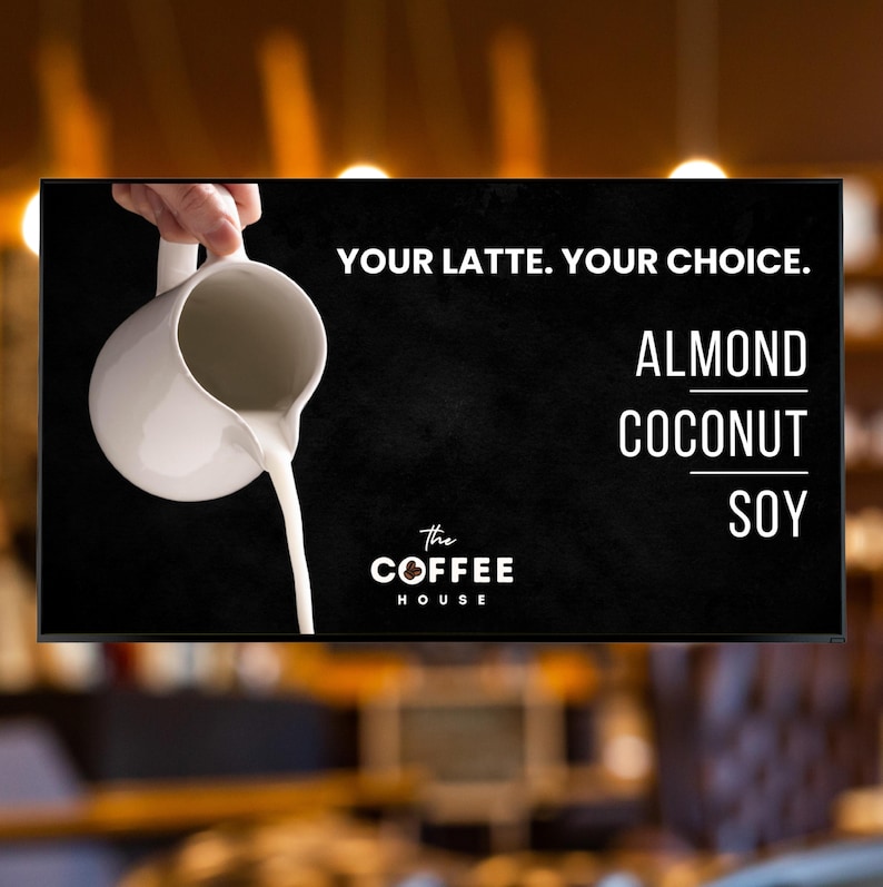Animated Coffee Shop Menu Board | Cafe TV Signage Template (canva ...
