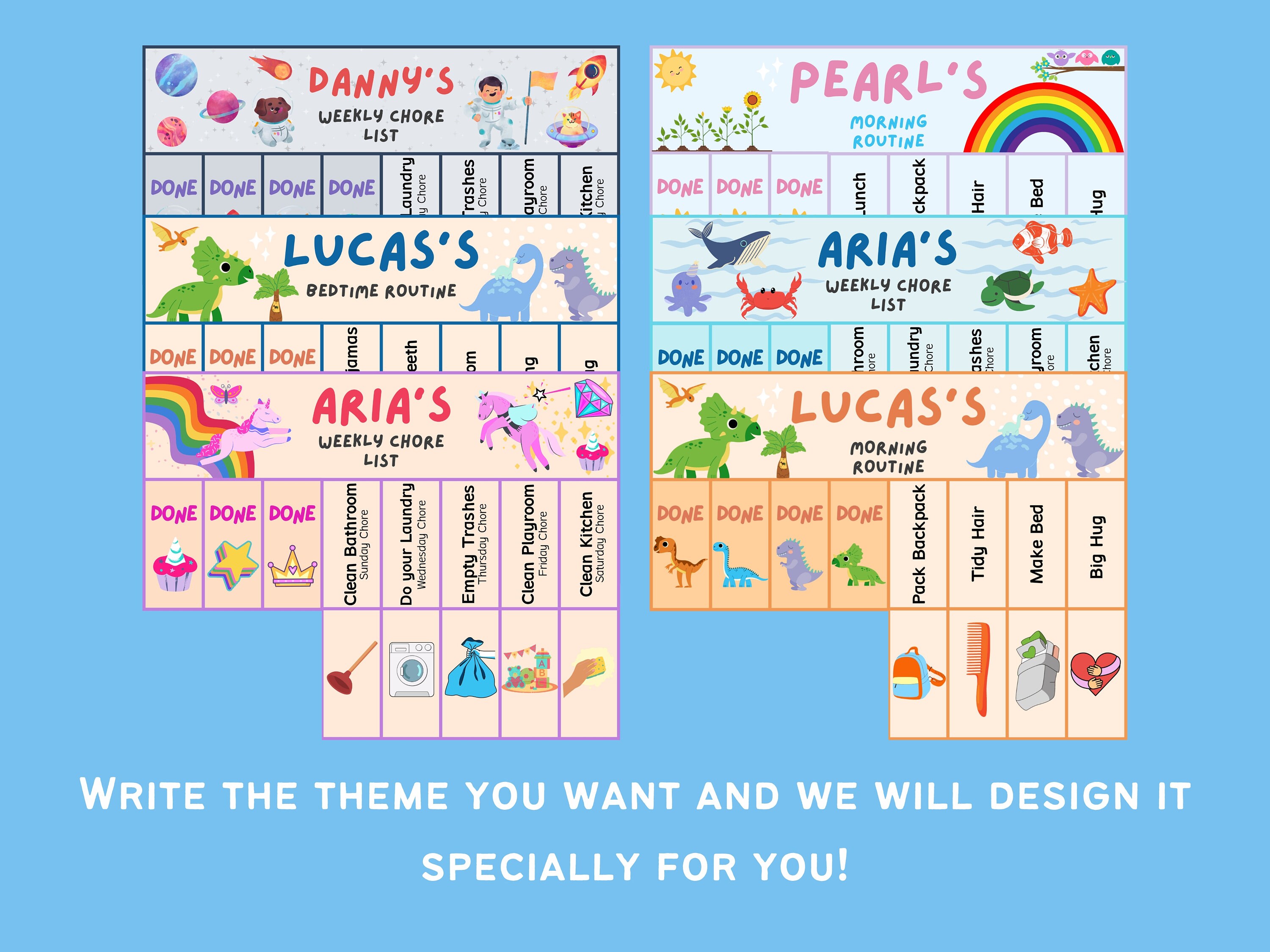 Personalized Interactive Routine Chart Customizable Kids - Etsy