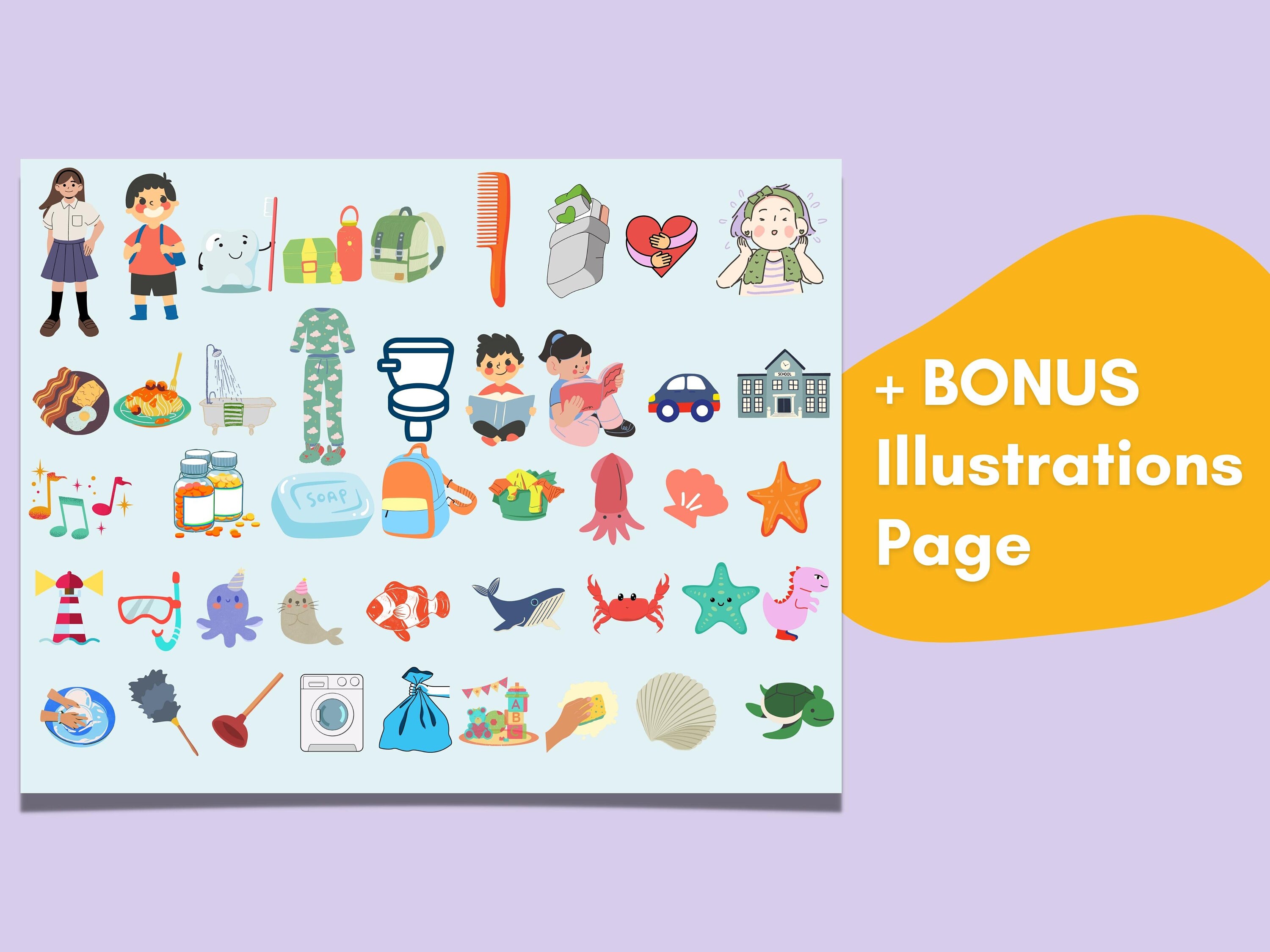 Foldable Interactive Routine Chart Bundle • Printable Ocean Themed Flip ...