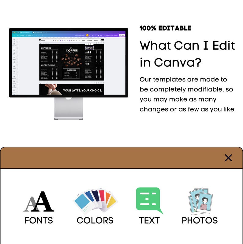 Animated Coffee Shop Menu Board | Cafe TV Signage Template (canva ...