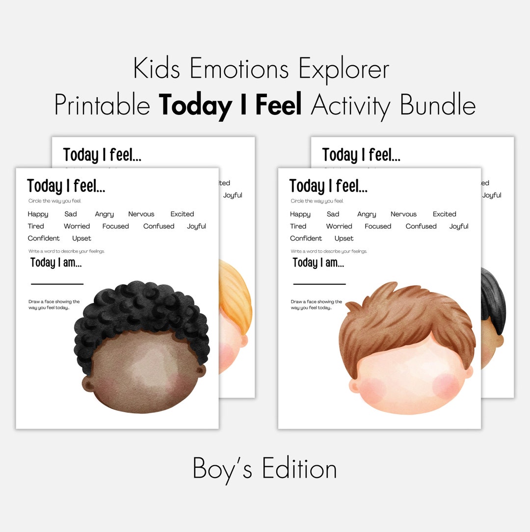 Printable Kids Emotions Explorer: Today I Feel Activity Sheet - Etsy