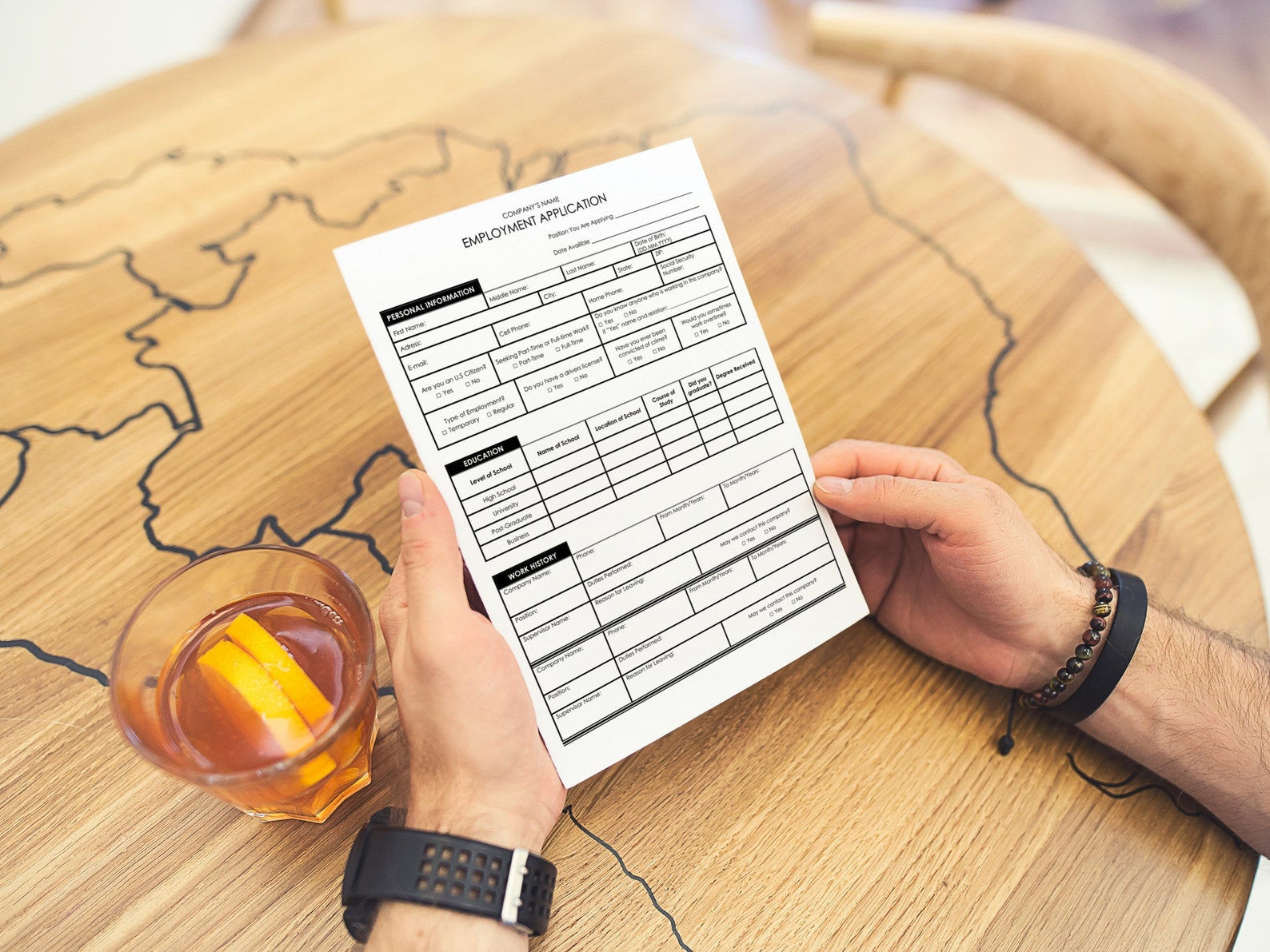 Editable Employment Application Form Template • Job Application Form ...