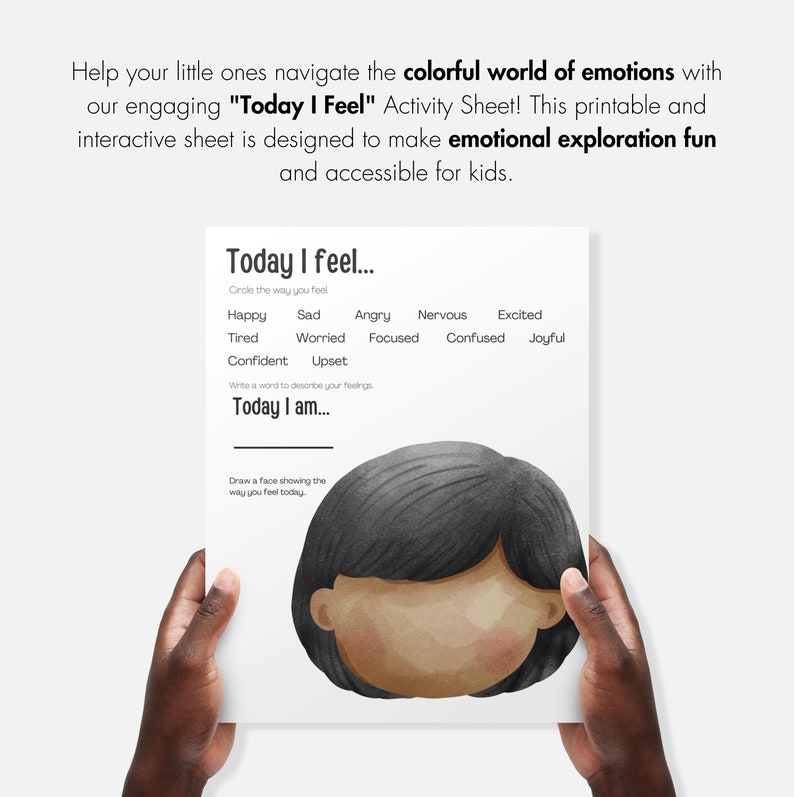 Printable Kids Emotions Explorer: Today I Feel Activity Bundle Girls ...