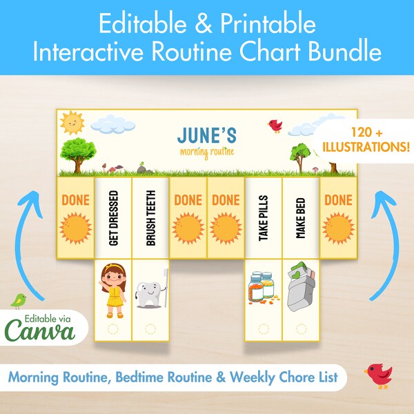 Routine Chart for Kids - Etsy