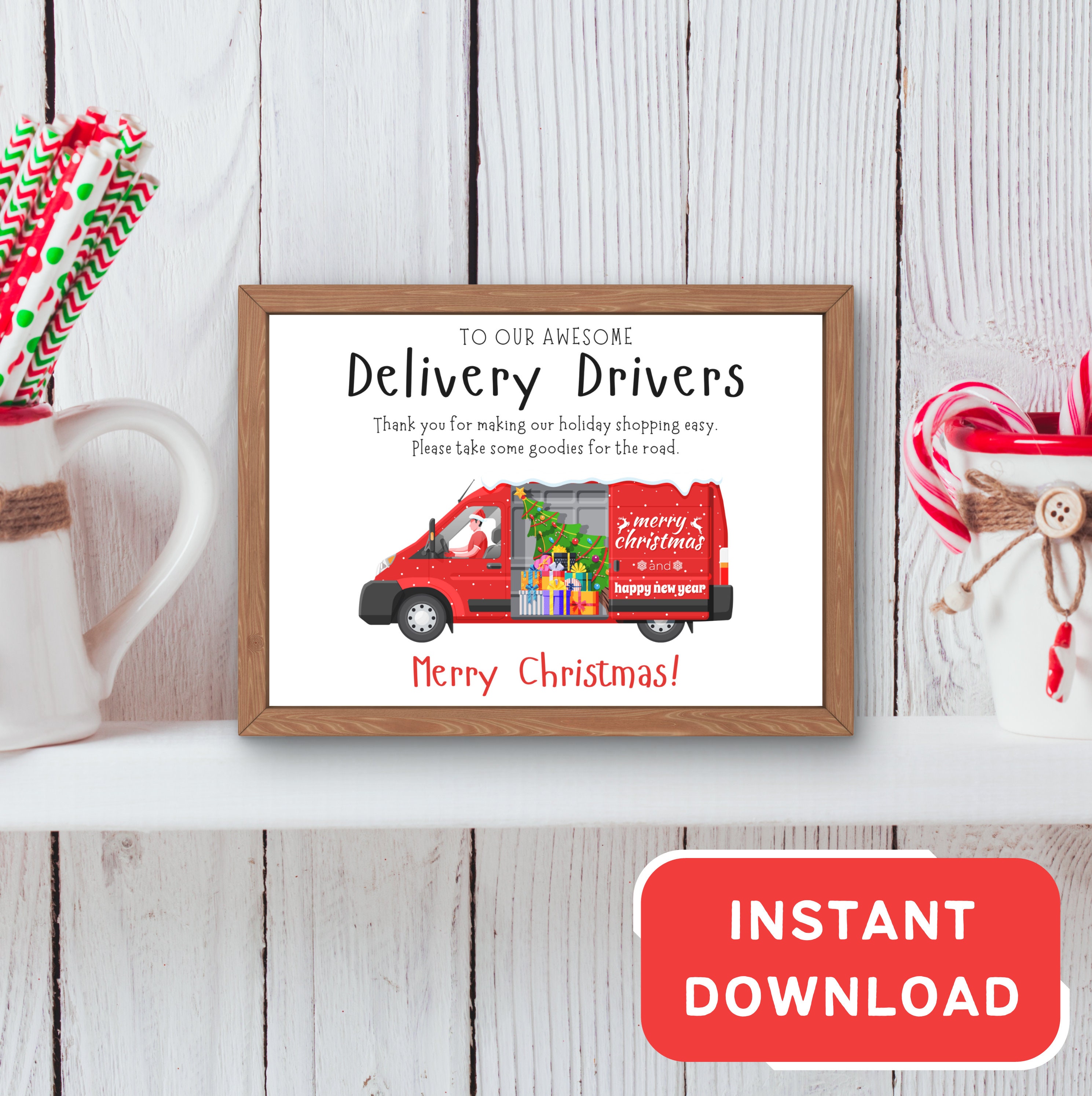 Printable Delivery Driver Snack Sign - Appreciation With a Treat ...