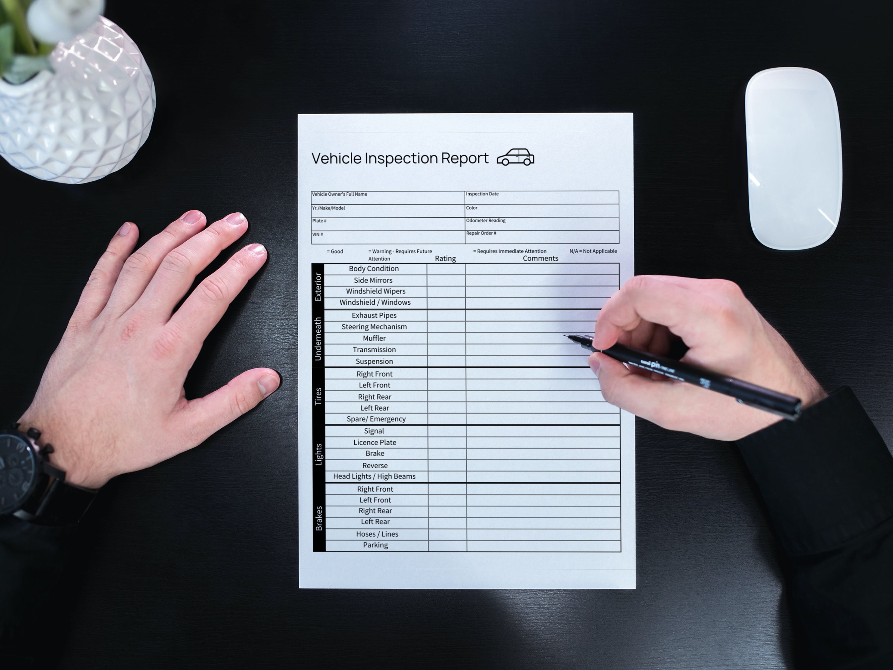 Vehicle Inspection Report Form Printable PDF Multi-point - Etsy Canada