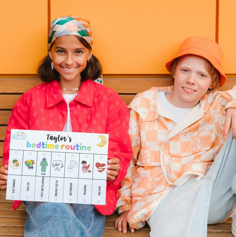 Editable Kids Routine Flip Chart: Morning & Bedtime Visuals (canva ...