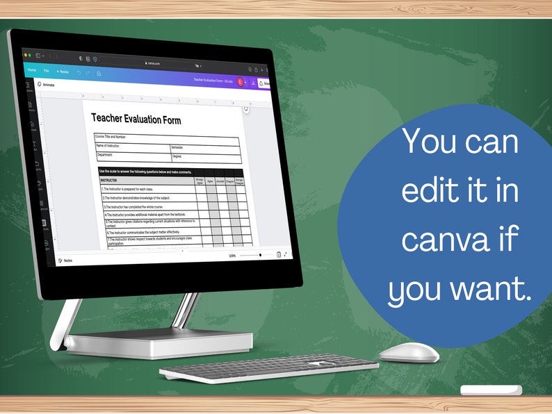 Teacher Evaluation Form • Performance Review • Printable PDF ...