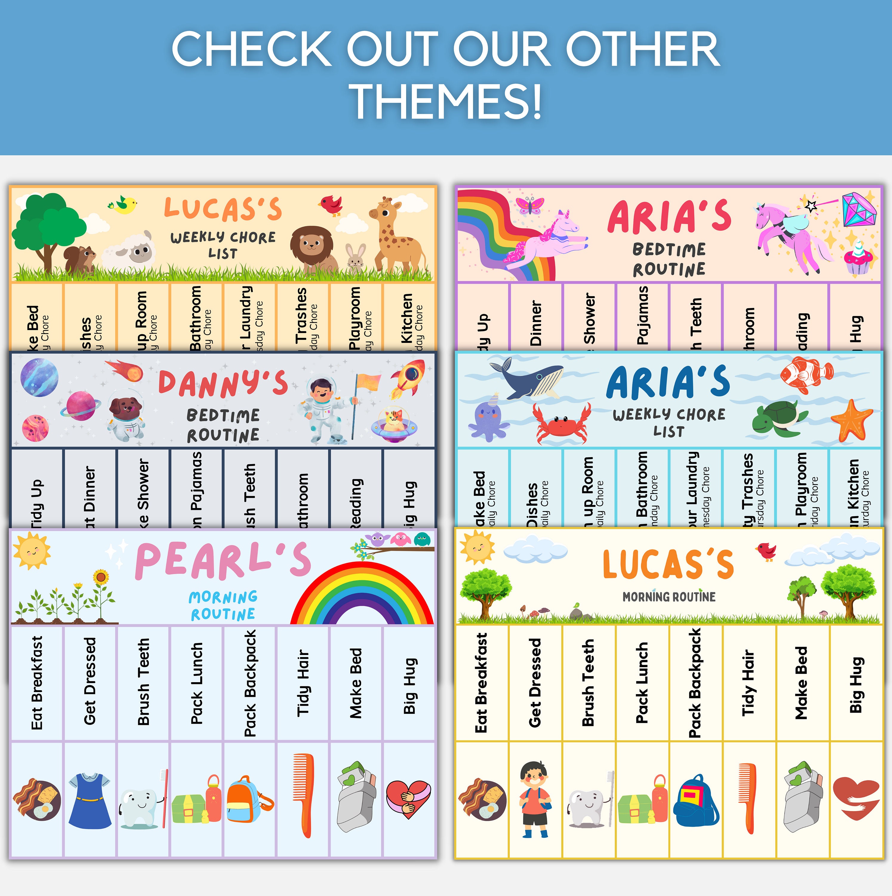 Editable Bedtime Routine Chart: Kids Checklist (printable PDF) - Etsy