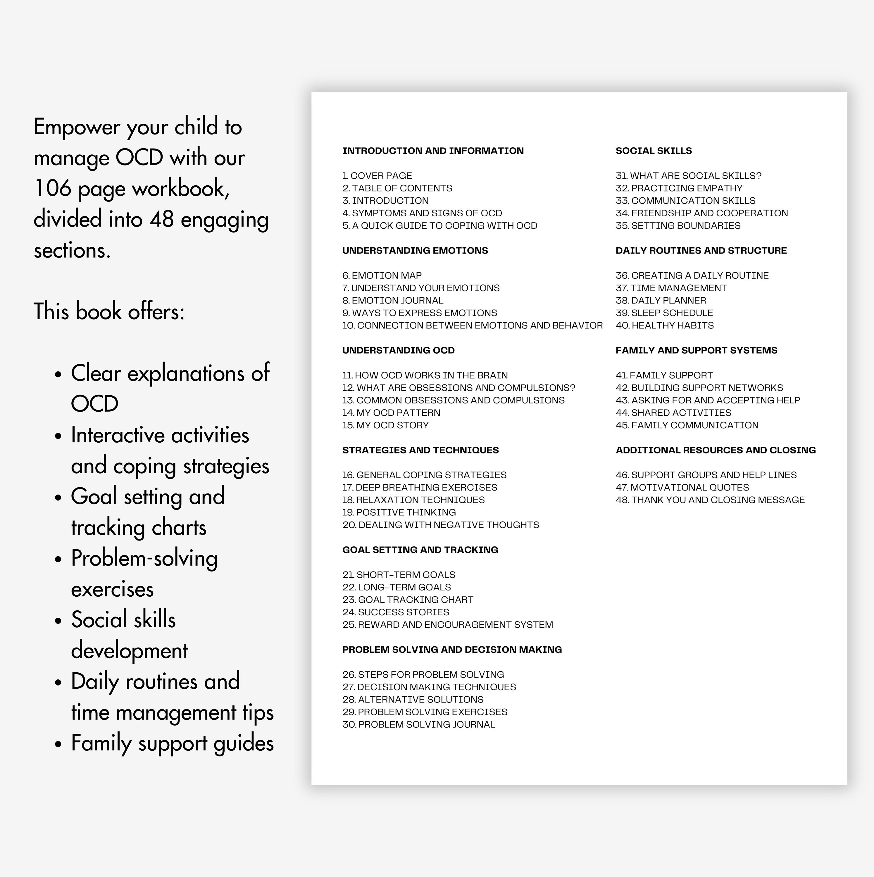 OCD Workbook for Kids and Parents - Printable Worksheets - 106 Page ...