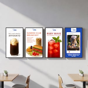 Vertical Digital Menu Board Bundle | Coffee Shop TV Screen Template ...