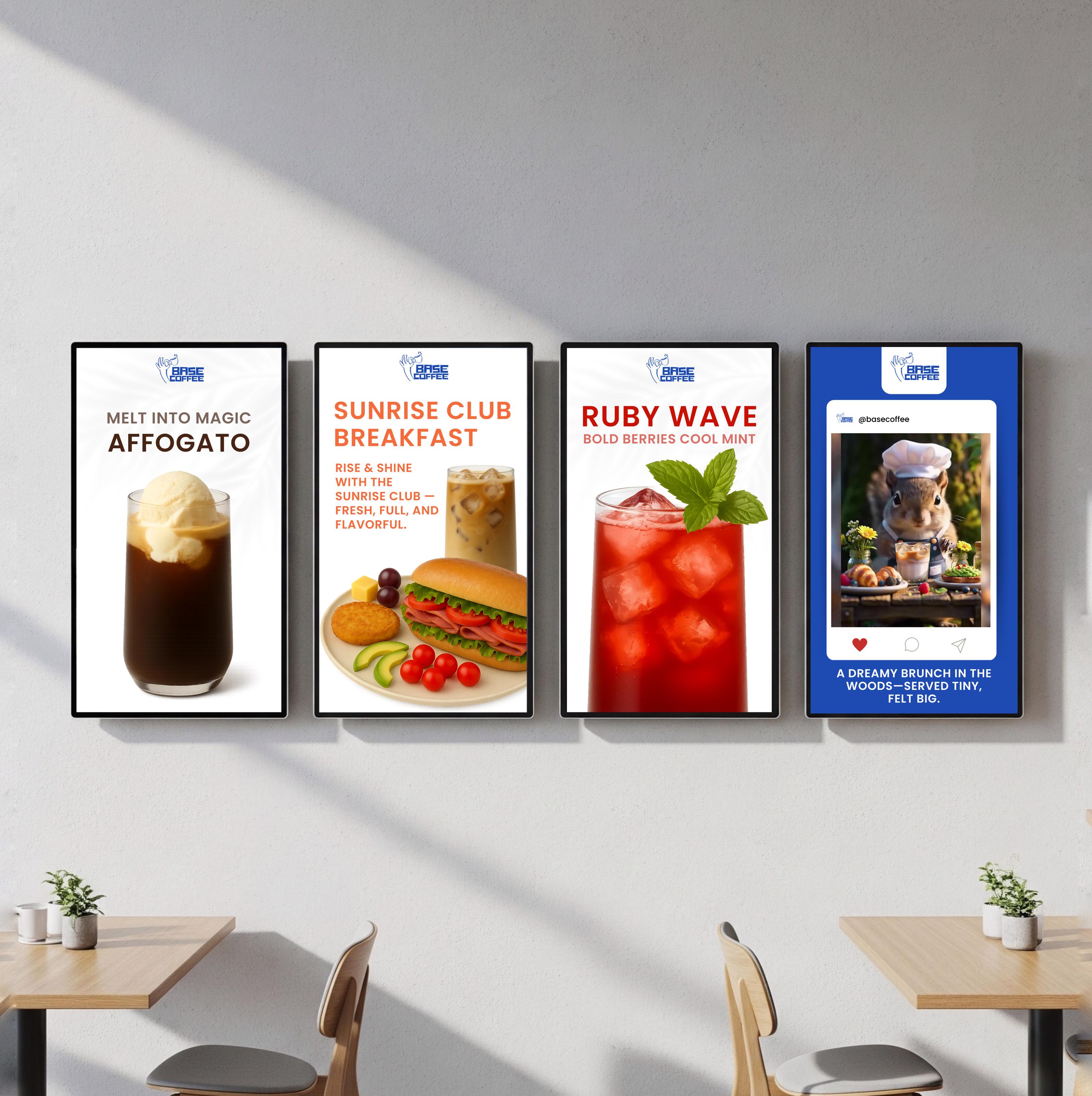 Vertical Digital Menu Board Bundle | Coffee Shop TV Screen Template ...